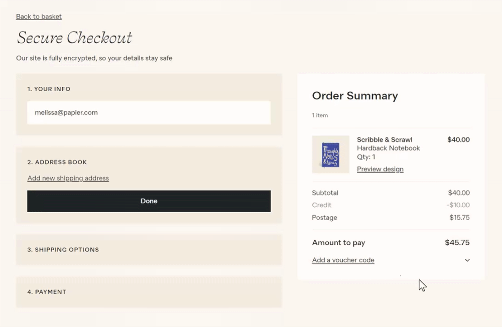 Where do I add my voucher code? – Papier AU