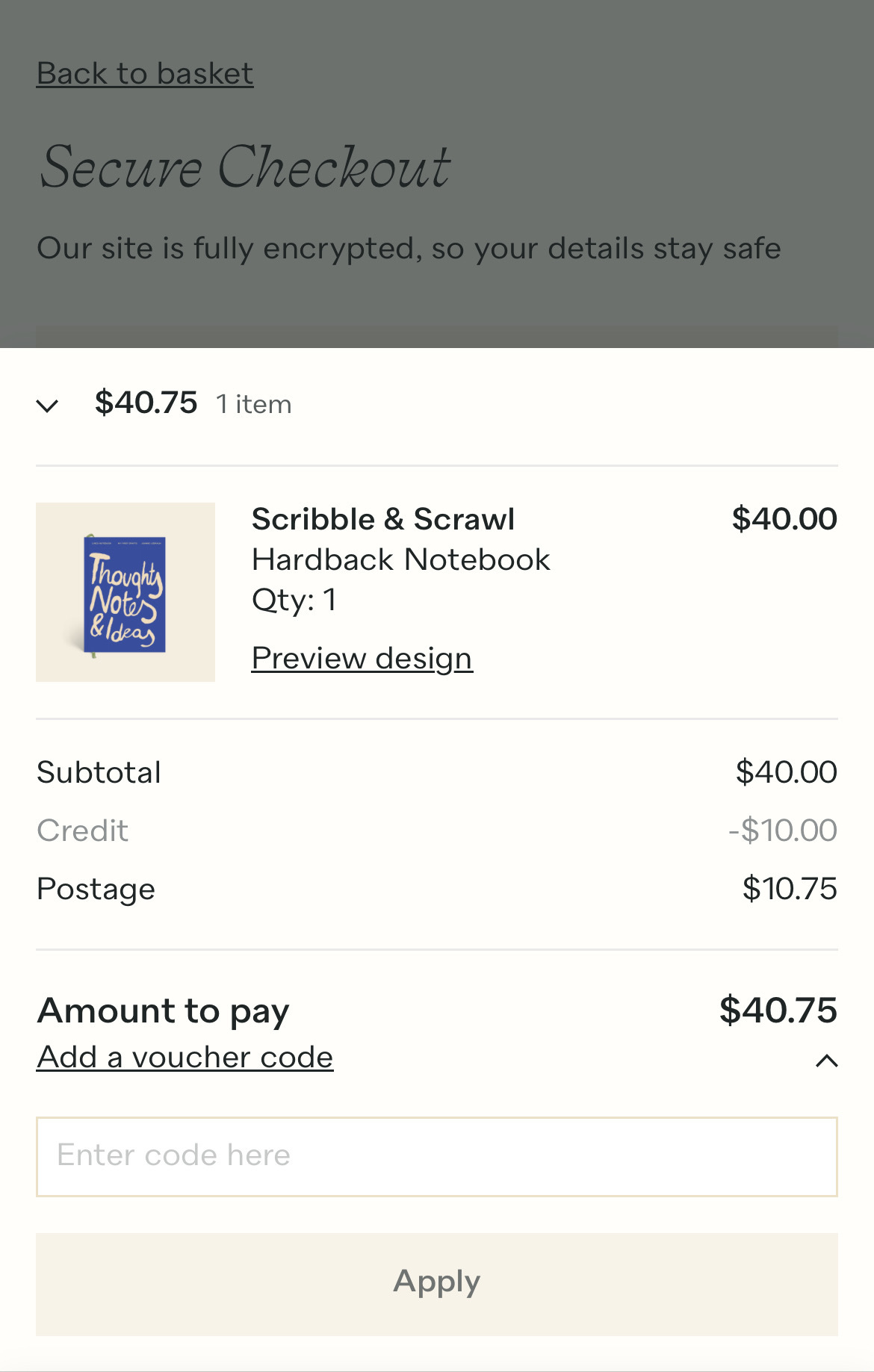 Where do I add my voucher code? – Papier AU